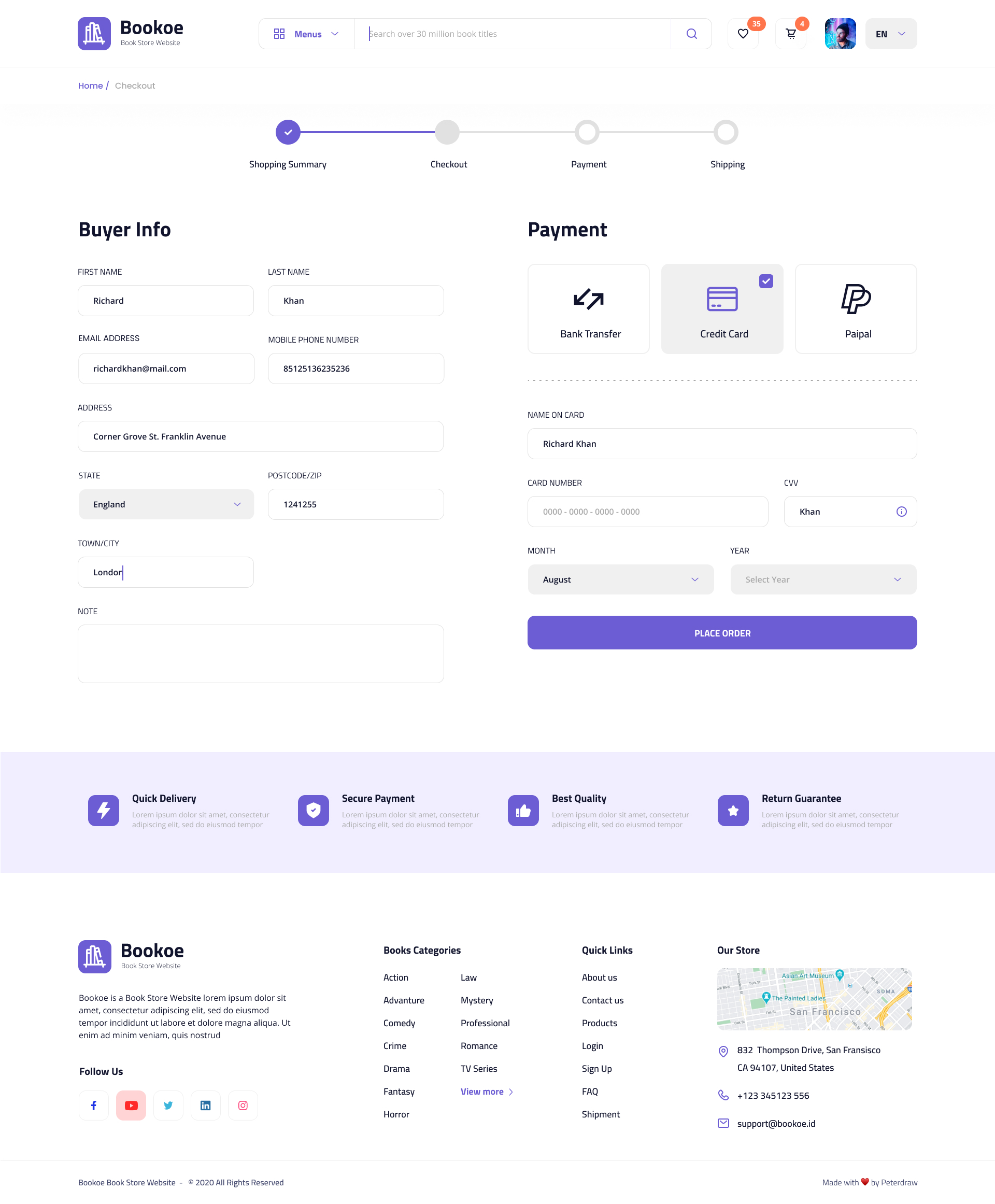 Bookoe - Book Store Website UI Design Figma Template by peterdraw | ThemeForest